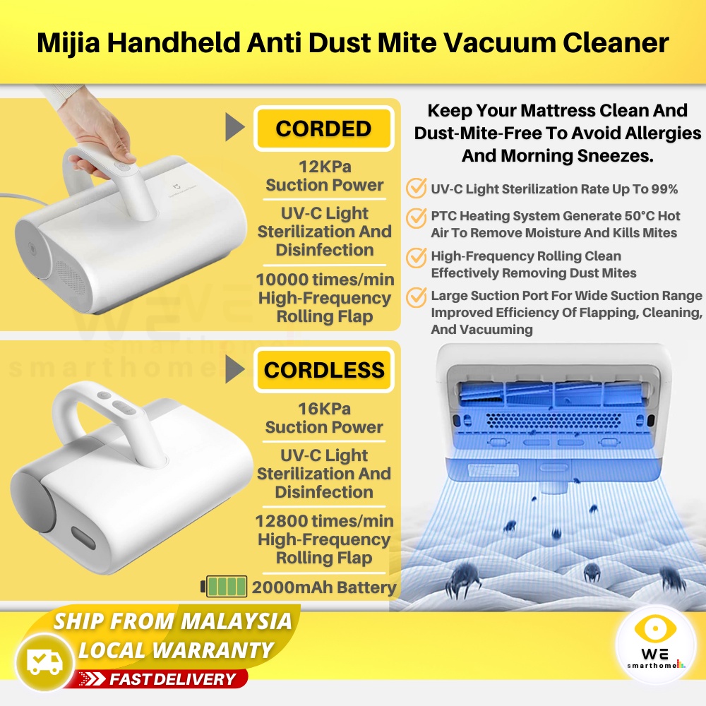 Xiaomi Mijia Anti Dust Mite Vacuum Cleaner Corded/Cordless Mites ...