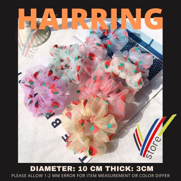 GETAH RAMBUT BESAR BERCORAK BUAH-BUAHAN PERLBAGAI WARNA | HAIRBAND ...