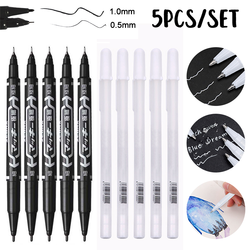 5Pcs/set Highlight Liner Sketch Markers White Paint Marker Pen White ...