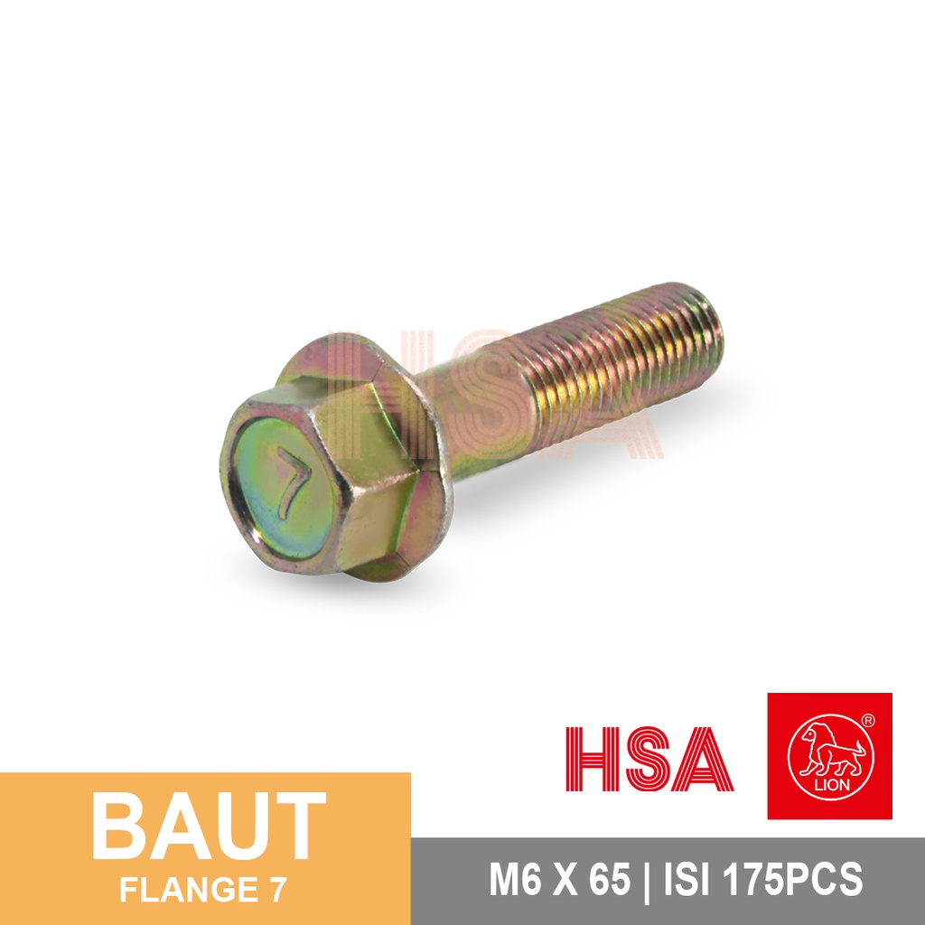 Flange BOLT / FLANGE BOLT 7 YELLOW LION M6 X 65 | Contents 175/KTK | Shopee Malaysia