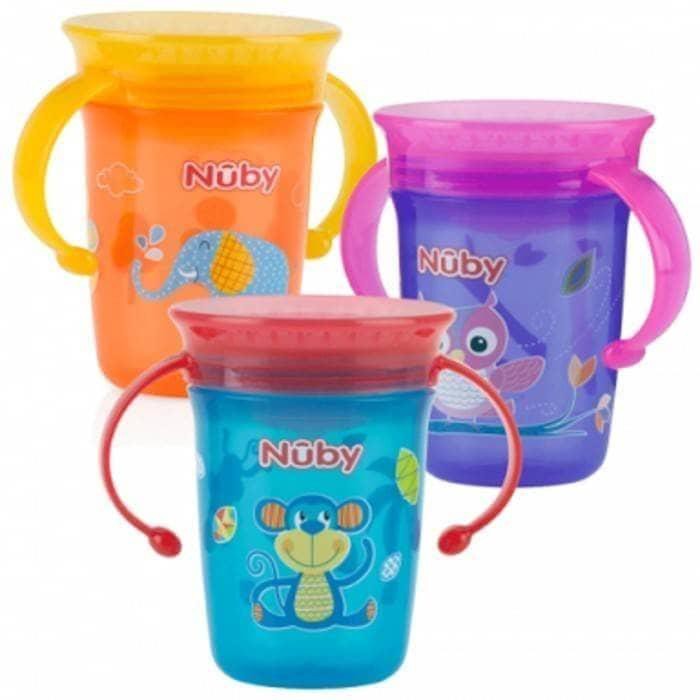 Nuby 360 Wonder Cup With Handle 240ml (10410) | Shopee Malaysia