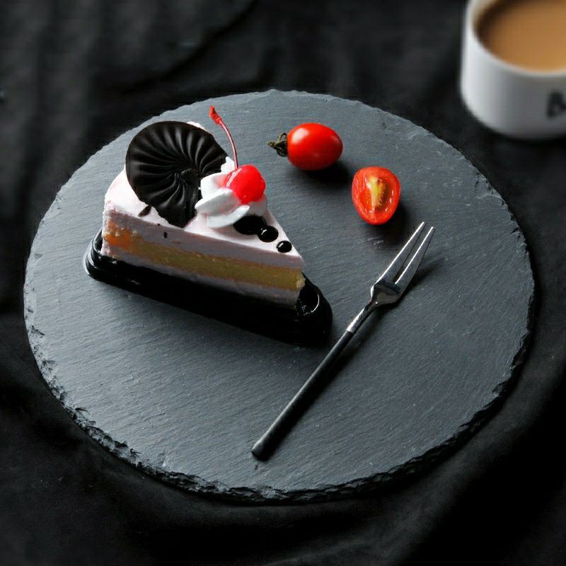 Western Round Natural Steak Plates Slate Dinner Plate Home Dish BBQ ...