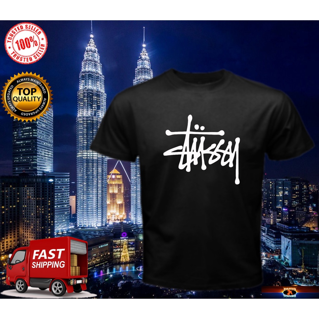 NEW STUSY FASHION T SHIRT MEN WOMEN UNISEX 100% COTTON | Shopee Malaysia