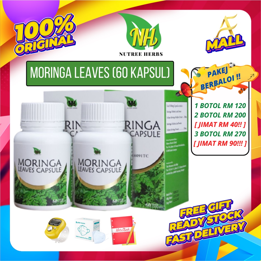 [BANYAK FREEGIFT ]ORIGINAL NUTREE HERBS CAPSULE MORINGA OLEIFERA KAPSUL ...