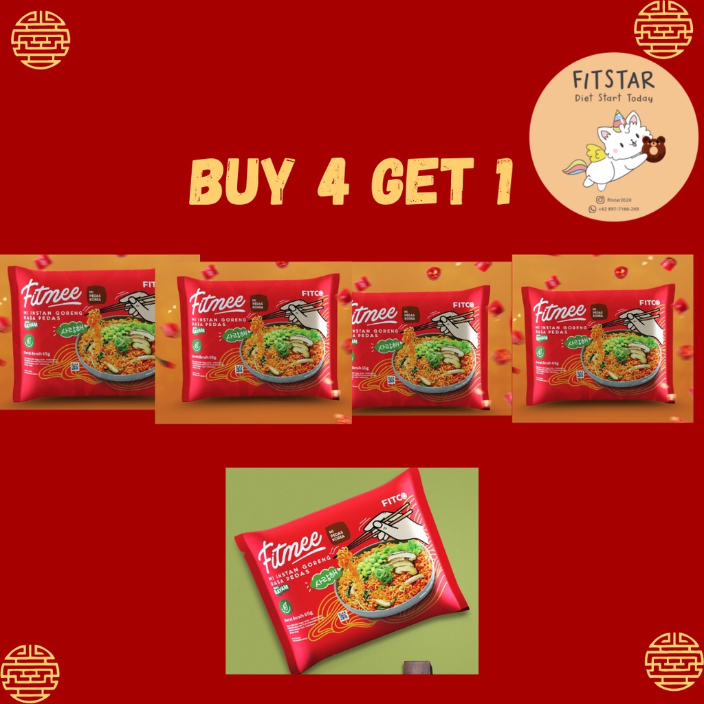 Bundling BUY 4 GET 1 FITMEE FRIED SPICY SPINACH 65 GR HEALTHY NOODLES ...