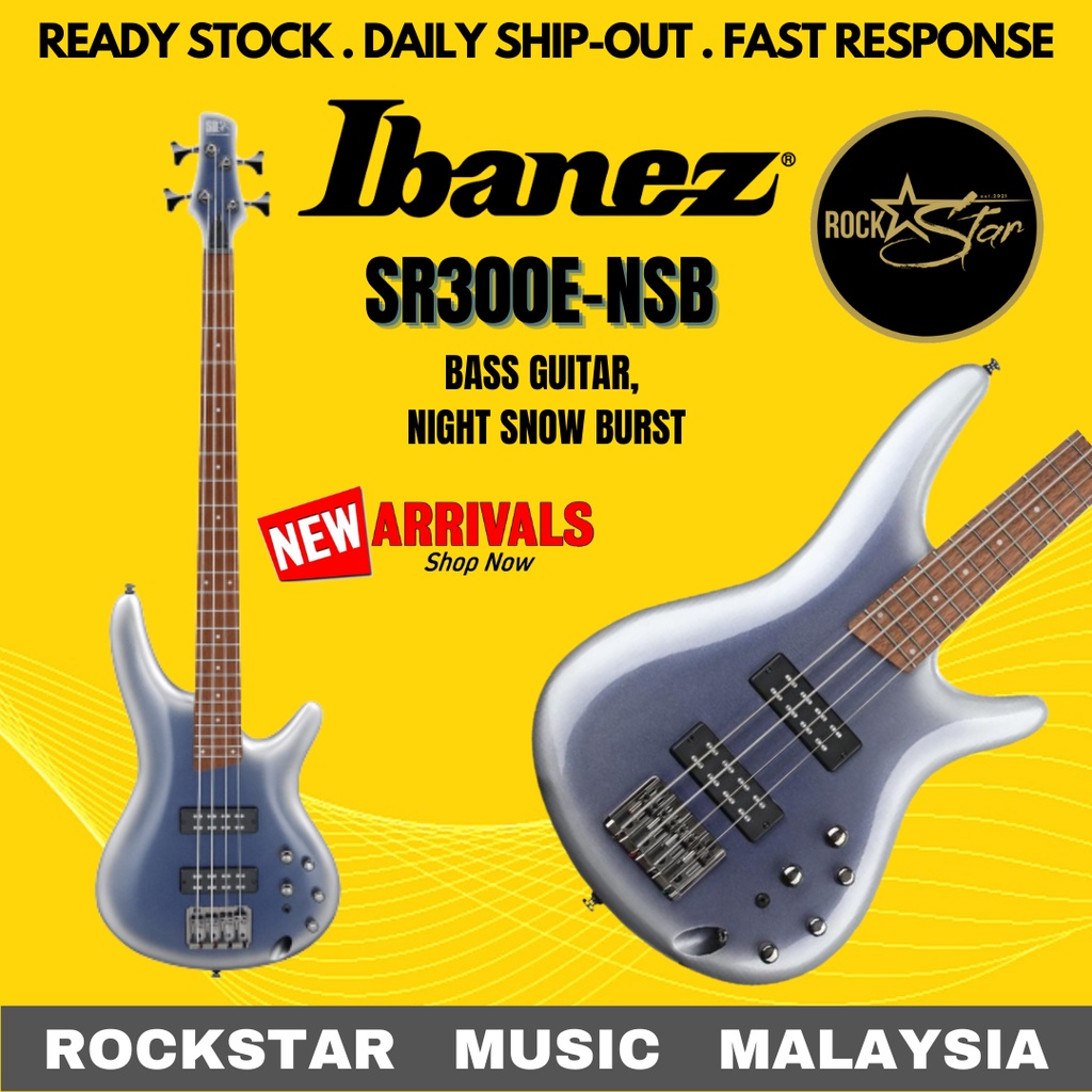 Ibanez SR300E 4-String Electric Bass Guitar -NIGHT SNOW BURST (SR300E ...