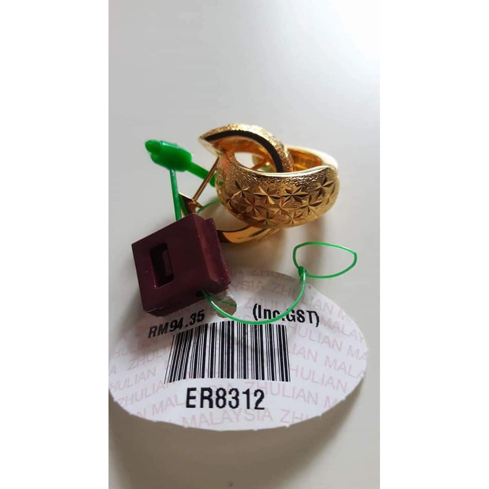 ORIGINAL ZHULIAN Subang saduran emas 999 atau 24k by Zhulian ER5026 ...