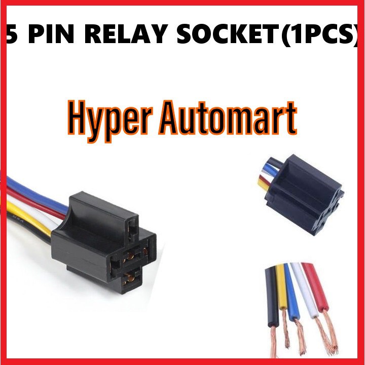 1Pcs 5Pin 12v Car Auto Relay Socket 5 Wire Universal Kereta Motosikal ...