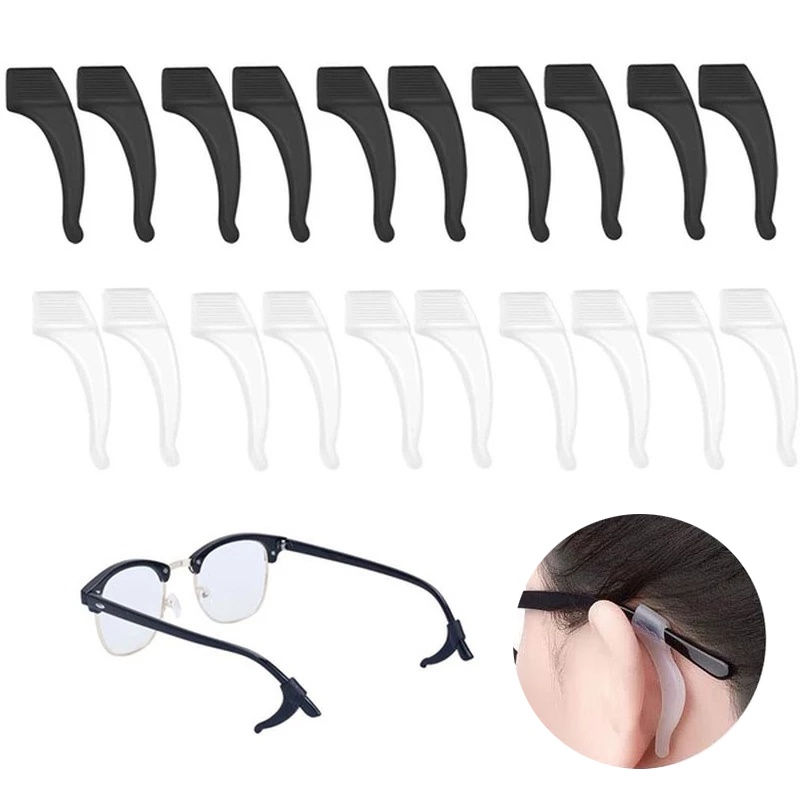 5 Pair Silicone Anti Slip Eyewear Ear Hook / Glasses Holder Stops ...