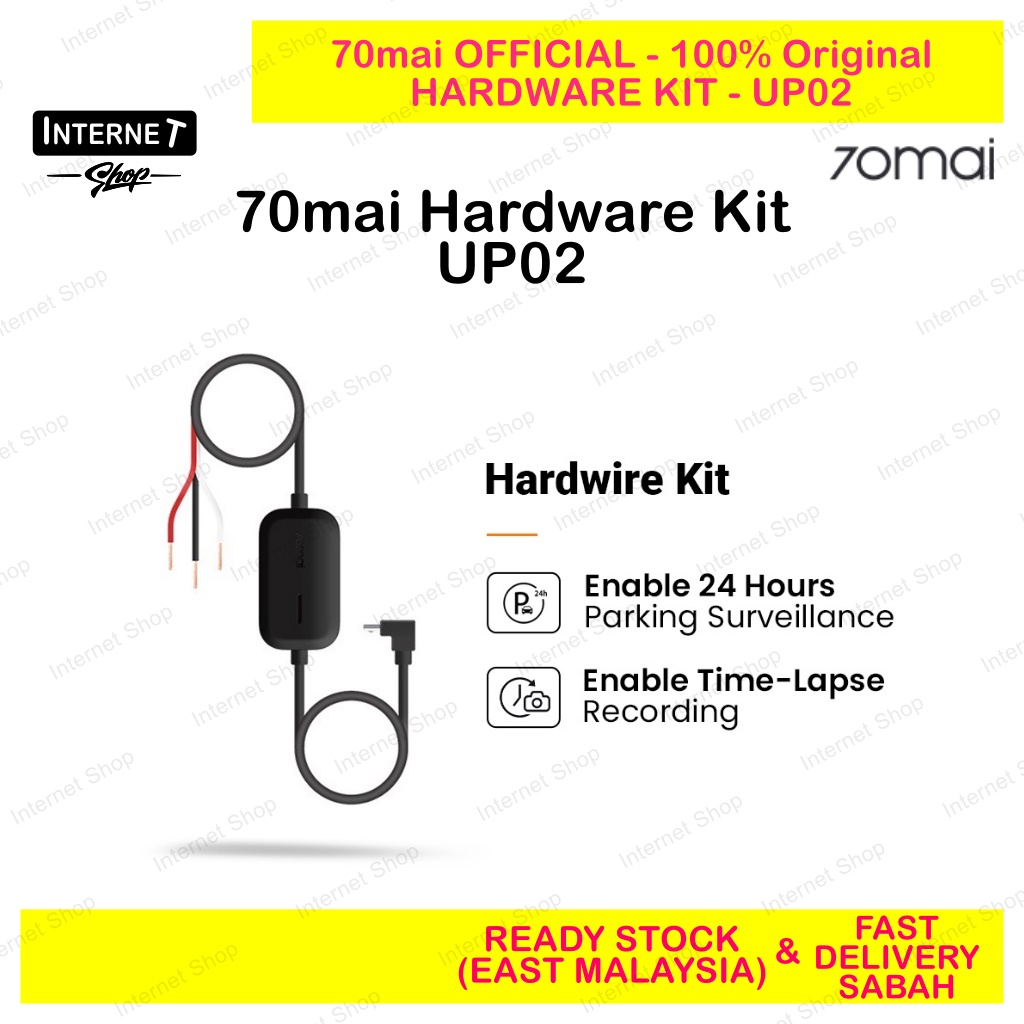 70mai HardWire Fuse Kit Parking Cable 24hour Recording Dash Cam + Rear ...