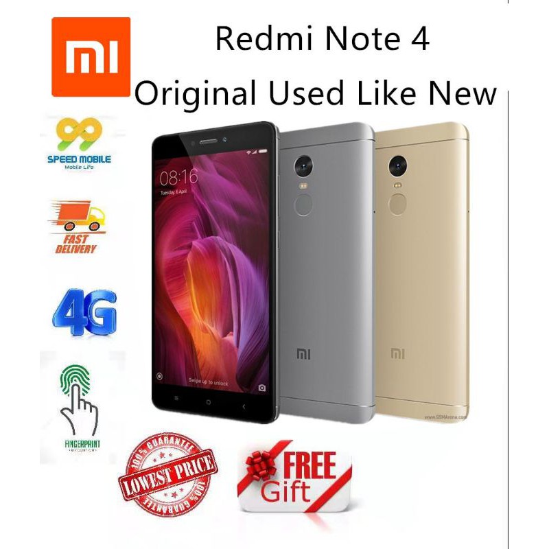 REDMI NOTE 4 3GB RAM/64GB ROM 4G LTE 0.1s Fingerprint Access ...