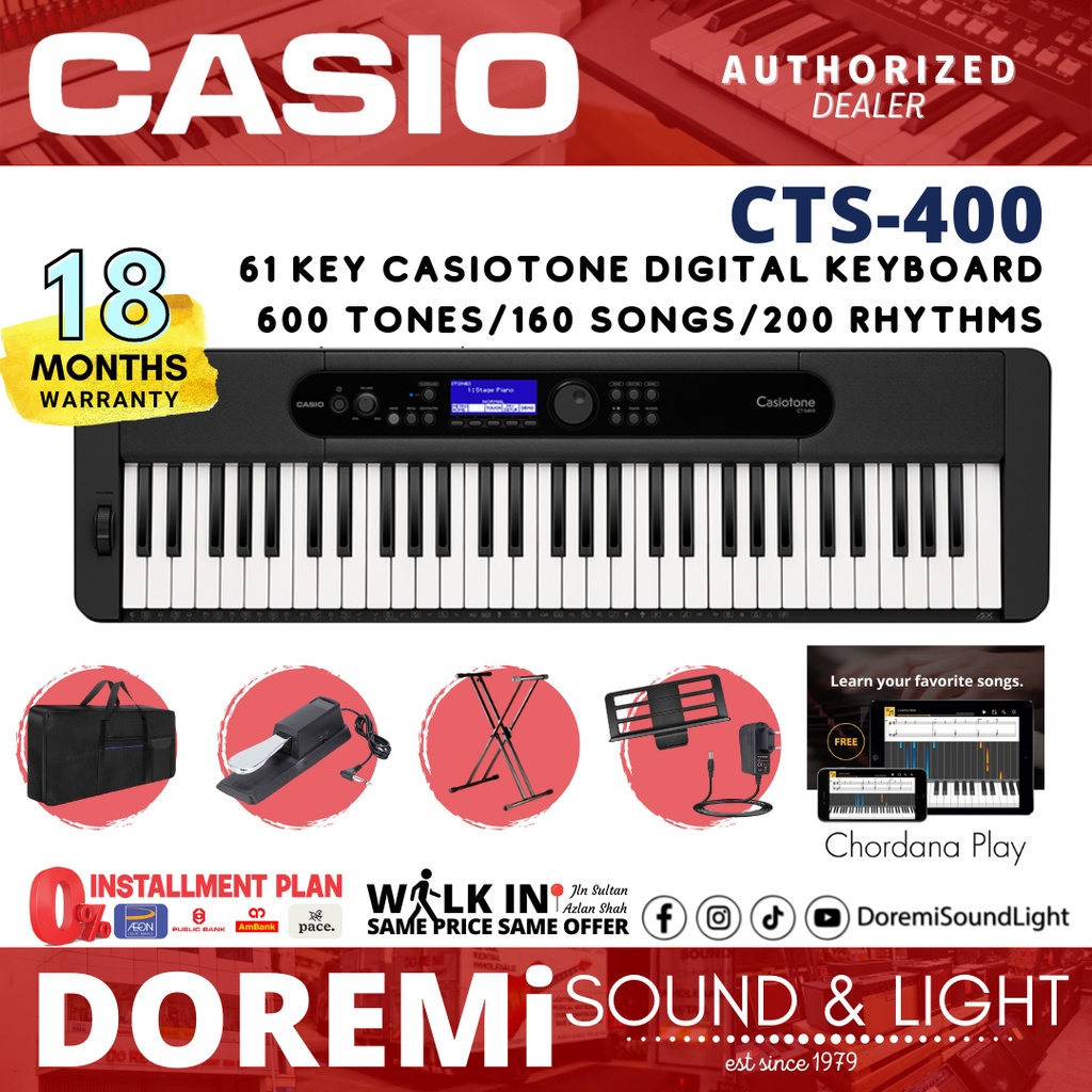 Casio Casiotone CT-S400 61 Key Digital Keyboard (CTS400) | Shopee Malaysia