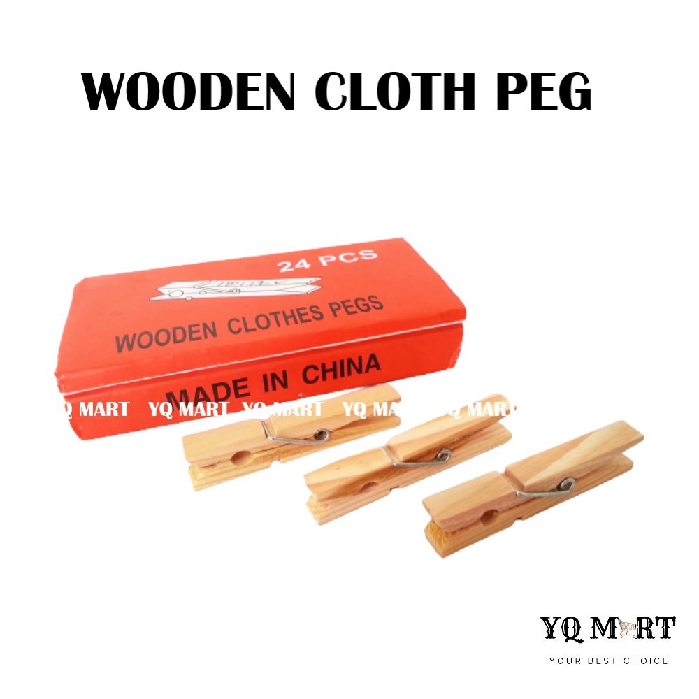 24PCS Wooden Cloth Peg/ Traditional Cloth Peg/ Sepit Baju Kayu | Shopee ...