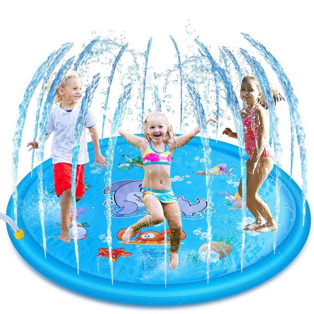 68 Inch Inflatable Pad Animal Pattern Sprinkler Play Mat for Kids ...