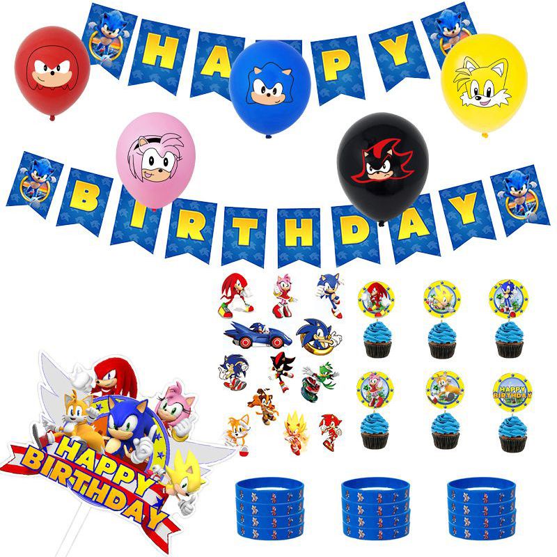 Sonic Party Supplies Sonic the Hedgehog Birthday Party Decorations Felt ...