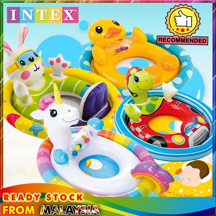 INTEX 59570 (NP17) See-Me-Sit Pool Riders Kids Inflatable Swimming Ring ...