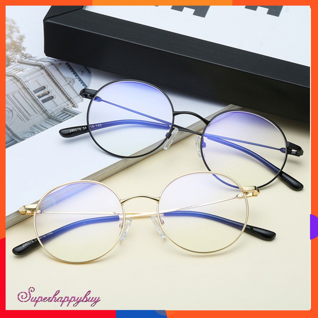 Round Spectacle Unisex Korean Style Vintage Round Frame Clear Lens ...