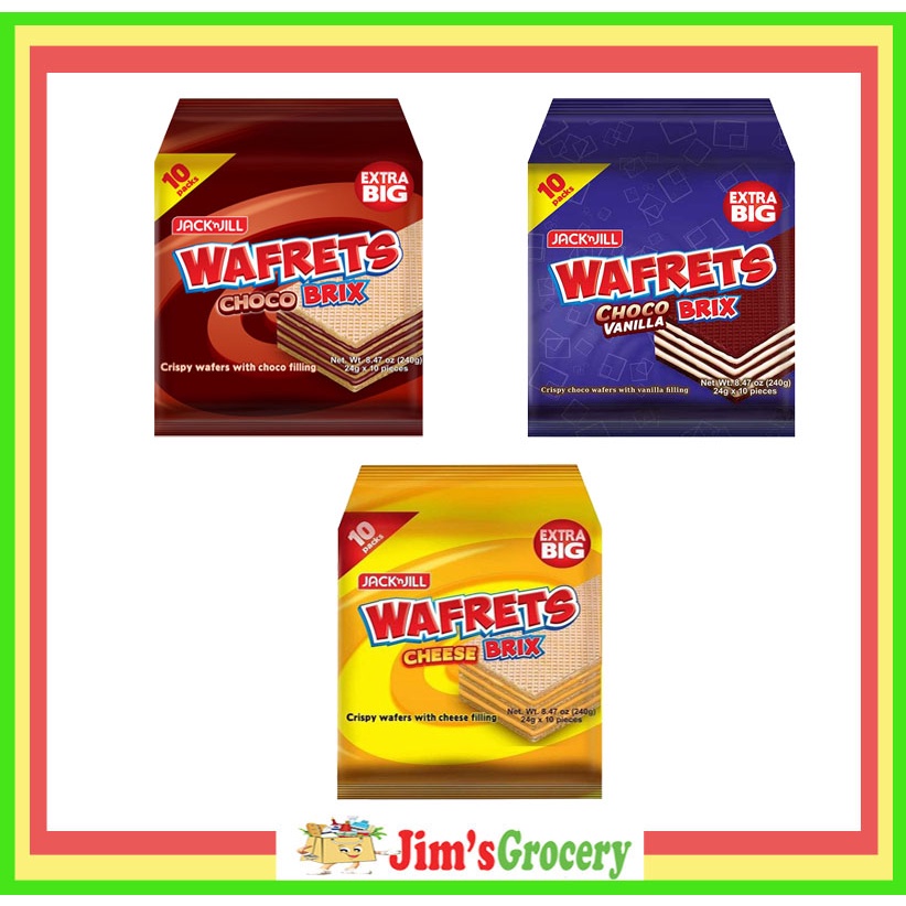 JIMS WAFRETS BRIX CRISPY WAFER FILLING CHOCO/CHOCO VANILLA/CHEESE 10'S ...