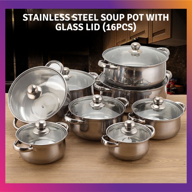 Bekas Periuk Pot Sup Berkualiti & Stainless Steel dengan Penutup ...