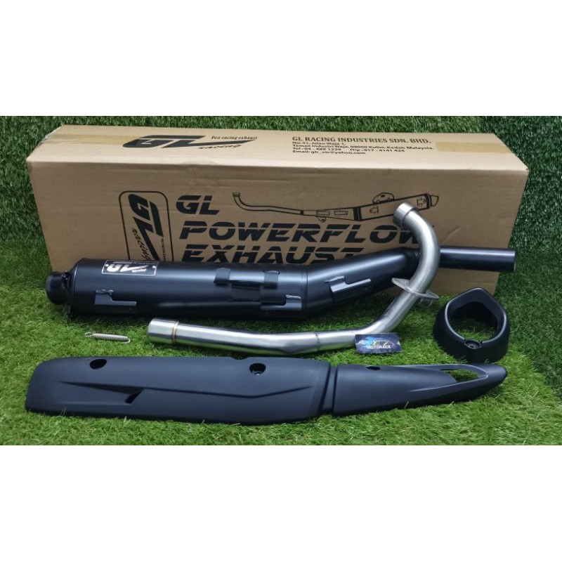 GL RACING POWER FLOW EXHAUST PIPE 32MM Y15ZR YAMAHA COMPLETE SET ...