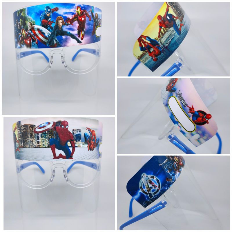 Spiderman & AVENGER FACE SHIELD PACKAGE BONUS PACKING CARDBOARD BOX ...