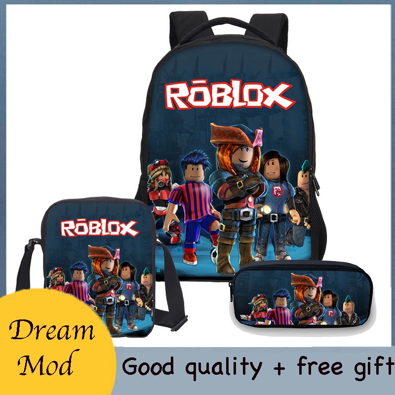 Roblox Game Anime Printed Kids Backpack School Bag 3Pcs Set Shoulder ...