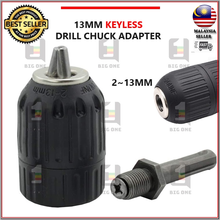 (KEYLESS) 13MM KEYLESS DRILL CHUCK ADAPTER CONVERTER ADAPTOR WITH SDS ...