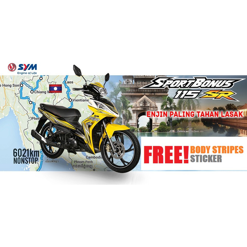 SYM Sport Bonus 115 SR HLD Cover Set FREE BODY STRIPES STICKER ...