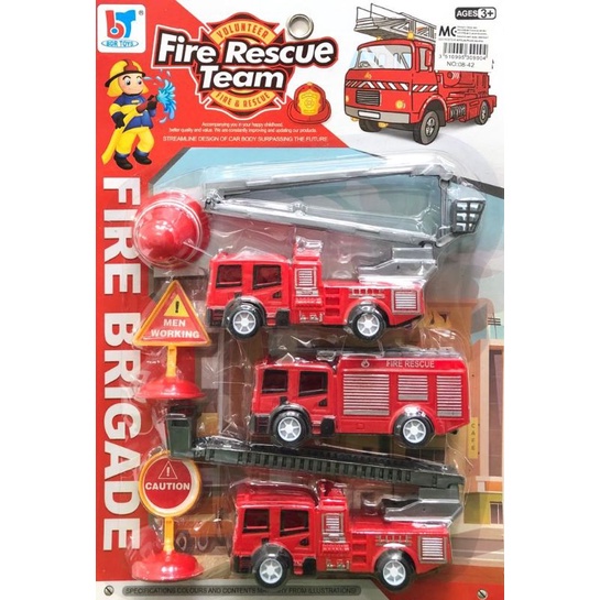 NEW TOY FOR KIDS 08-42 FIRE RESCUE SET MAINAN KANAK-KANAK SET KENDERAAN ...