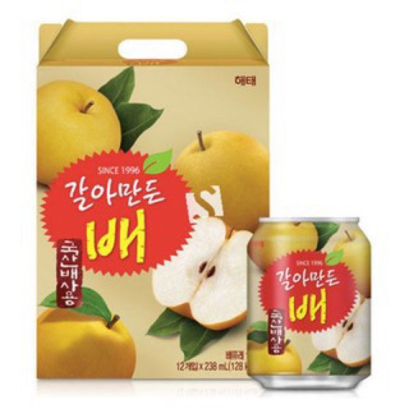 🔥Ready Stock🔥Korea Haitai BON BON Pear Juice Drinks 1Box = 12 Cans/韩国海太水梨果粒果汁 | Shopee Malaysia