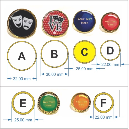 [Min 15 PCS] Custom Round Collar Badge / Epoxy Colar Pin + Logo LENCANA ...