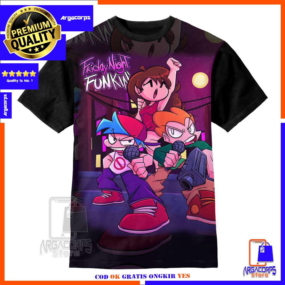 3d Children's T-shirt Premium Cute Anime Chibi FNF Funkin AUG Distro ...