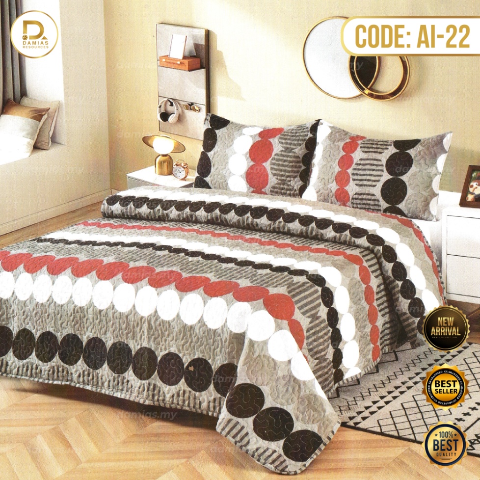 Terlaris Cadar Patchwork 3 in 1 Queen AizhuoFREE Bag Simpanan BedSheet ...
