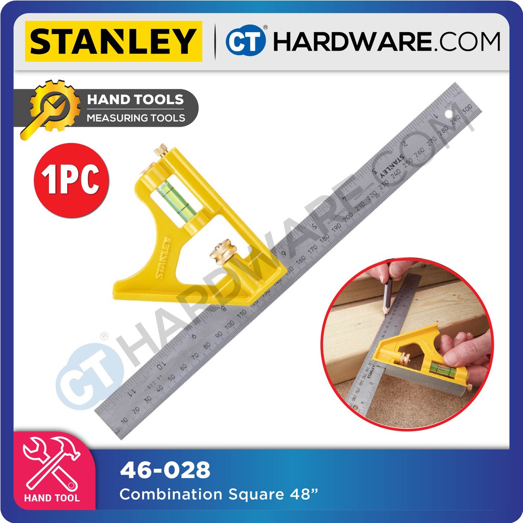 STANLEY 46-028 DIECAST COMBINATION SQUARE 12" M/E BL 46028 | Shopee ...