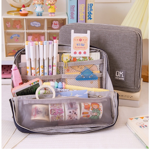 Large capacity standable pencil case waterproof stationery bag ...