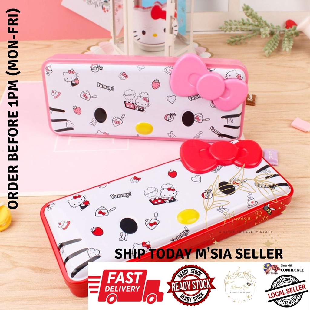 Hello Kitty Metal Pencil Box Stationery Box Elementary School Girl Iron ...
