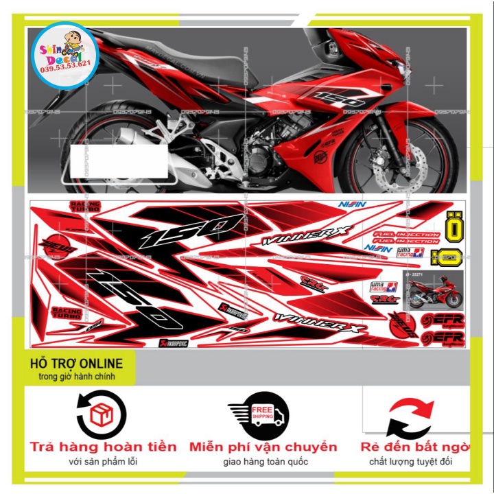 Winner X CAR STICKER RED CAR STICKER 25271 -- SHIN DECAL 2 | Shopee ...