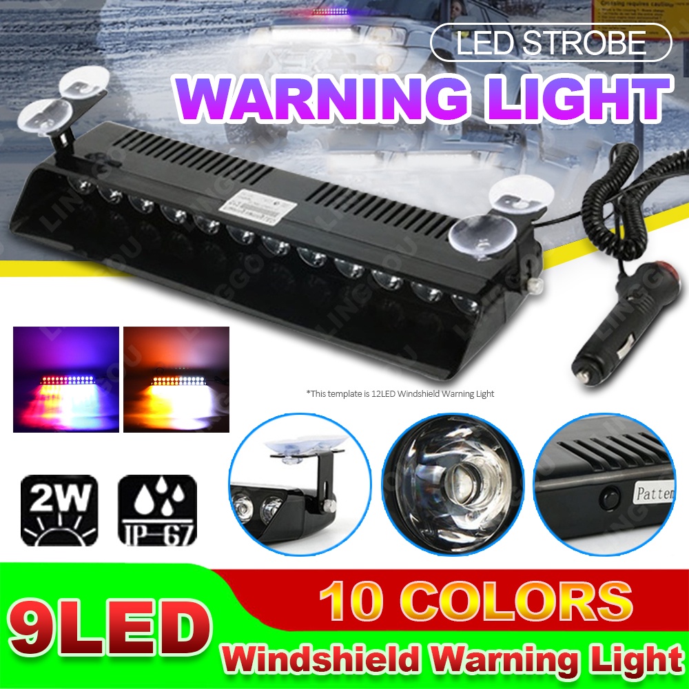 Car Emergency LED Strobe Light Police Car Truck Red Blue Amber White ...