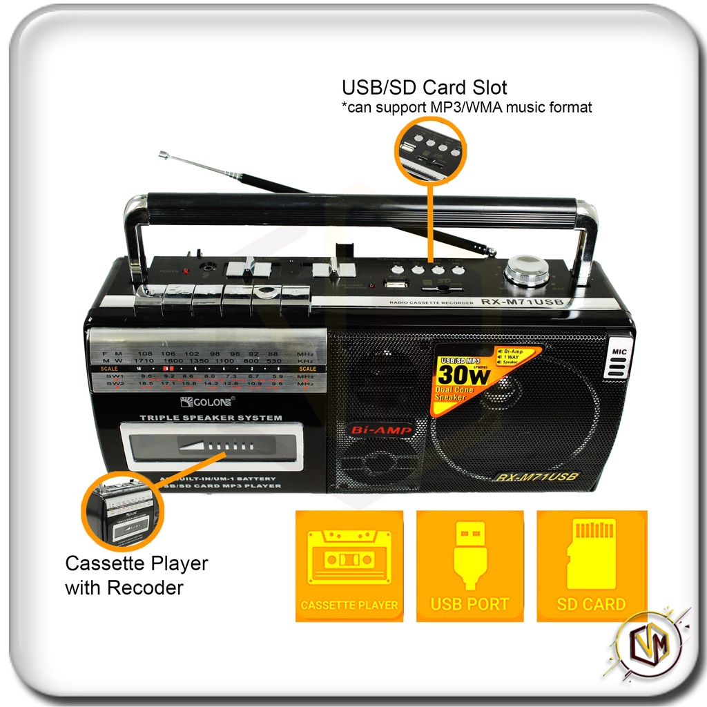 Original Golon Radio Kaset Cassette Mini Portable Classic Kecil Klasik ...