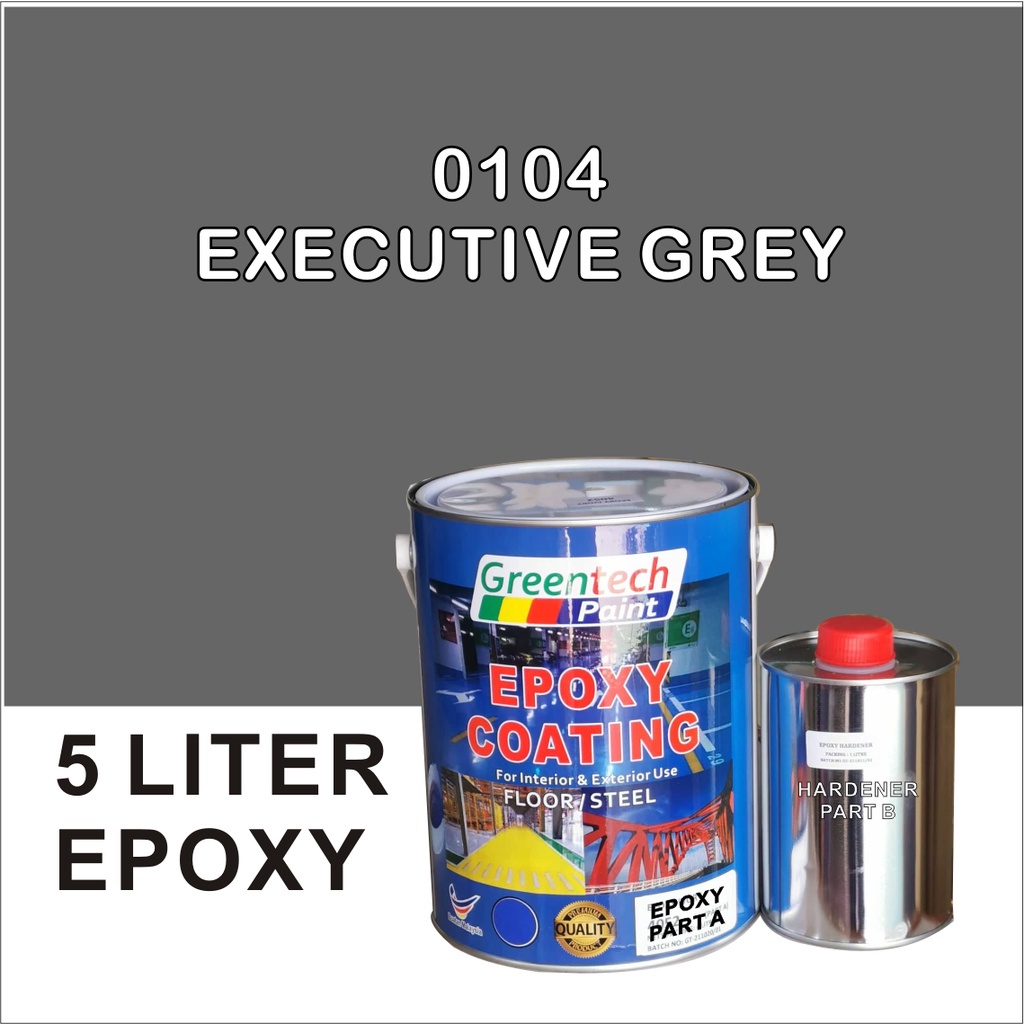 0104 EXECUTIVE GREY ( 5L ) Epoxy Floor Paint Coating ( GREENTECH EPOXY ...