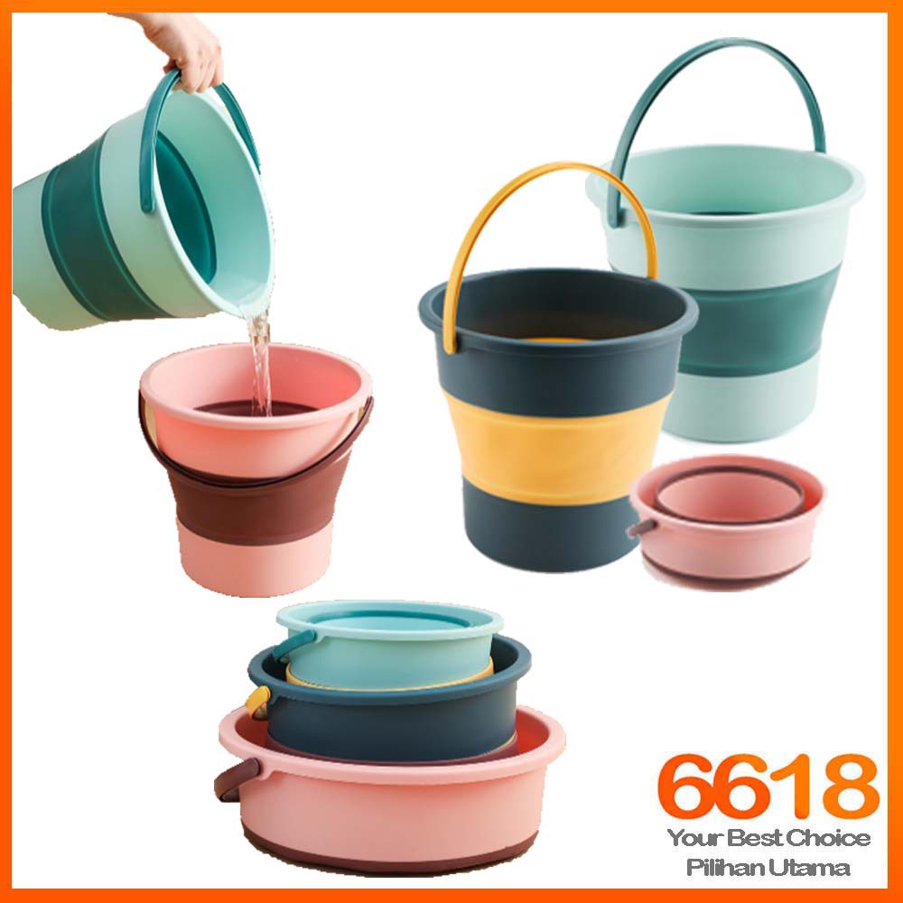 Baldi Lipat Lipatan Perkhemahan Tong Luaran Foldable Collapsible Bucket ...