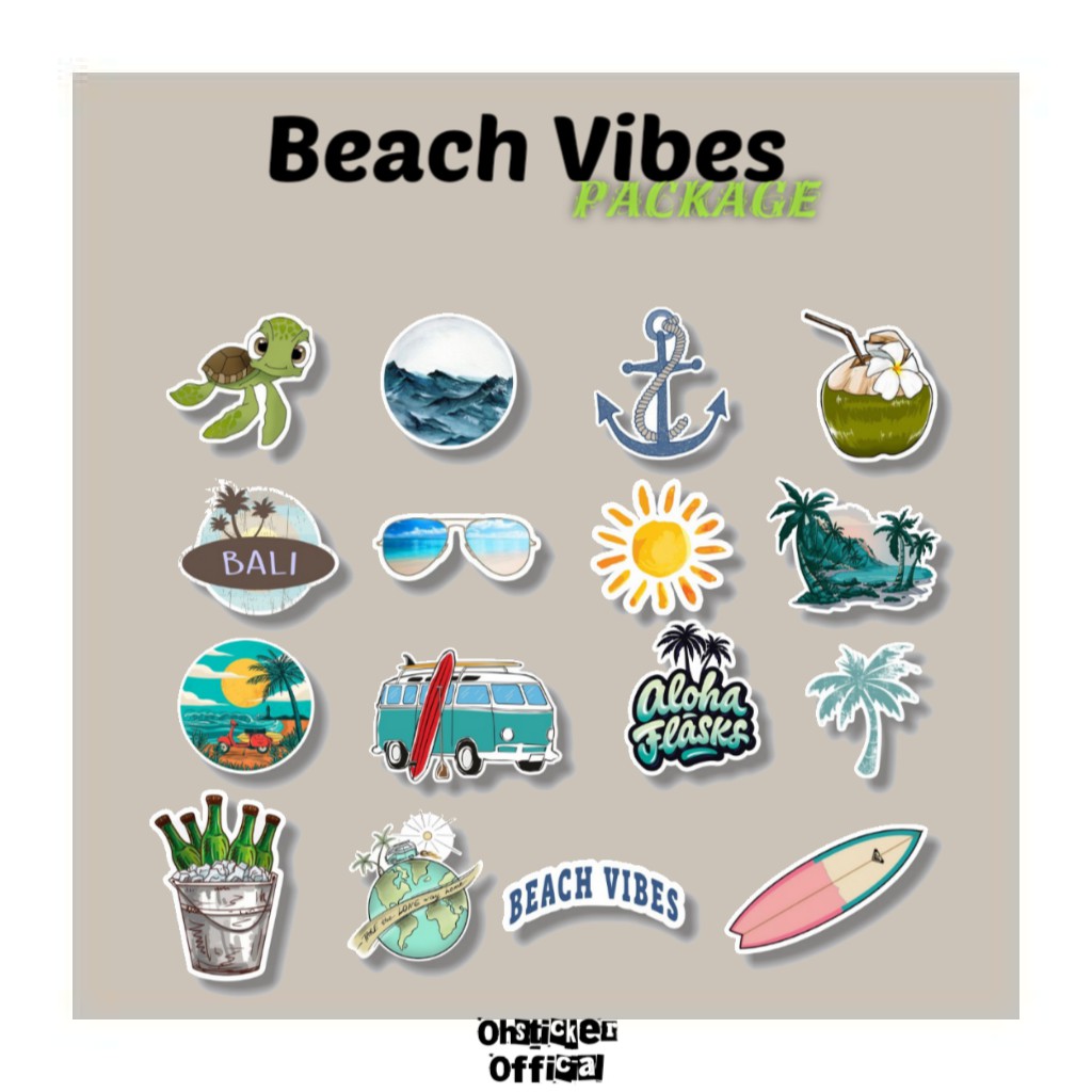Sticker AESTHETIC PRINTABLE BEACH VIBES SERIES STICKER CASE Mobile ...