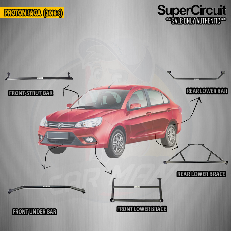 SUPER CIRCUIT CHASSIS BAR PROTON SAGA 2016 | Shopee Malaysia