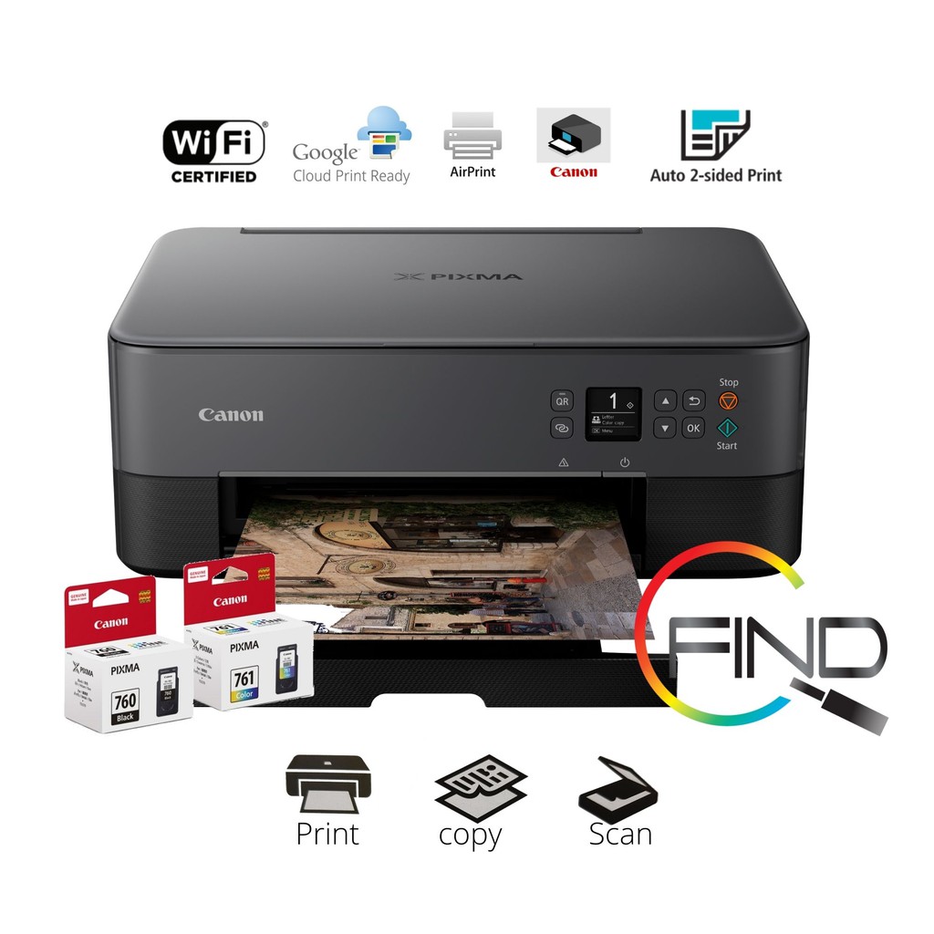 CANON PIXMA TS5370a (Black) Compact Wireless Photo All-In-One with 1.44 ...