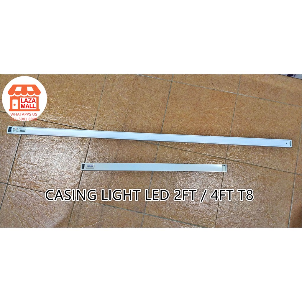 1PCS LED LIGHT CASING 2FT / 4FT T8 | THICK FIXTURE LAMPU PENDEK PANJANG ...