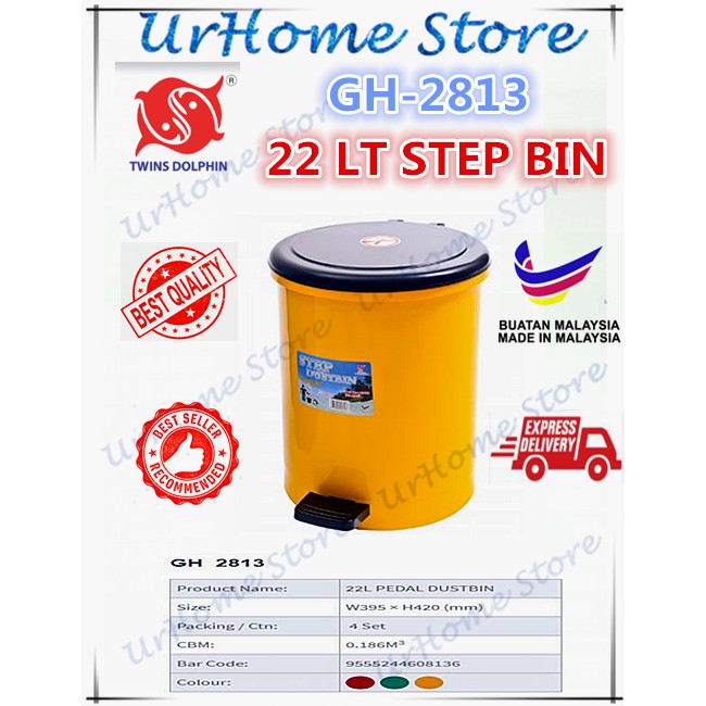 Twins Dolphin Pedal Dustbin / Step Bin / Tong Sampah Pijak 11L / 22L | Shopee Malaysia