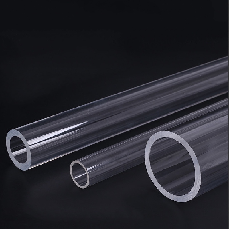 Acrylic clear perspex tube industry lab orgnic glass 2pcs length 305mm ...
