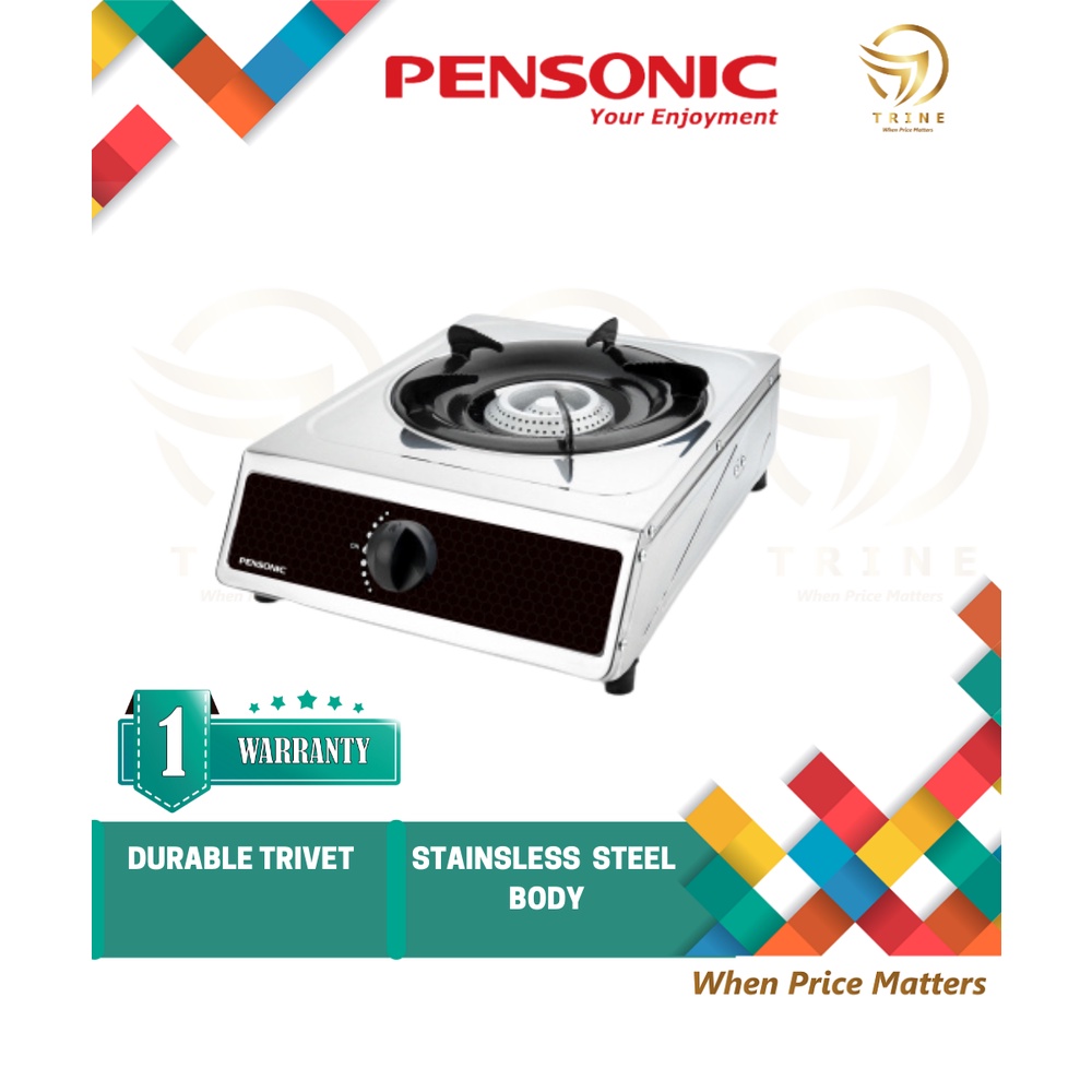 PENSONIC SINGLE BURNER STAINLESS STEEL GAS STOVE PGC-1001S / MILUX ...