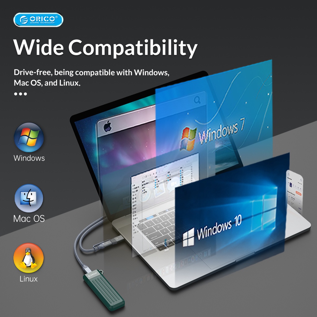 ORICO M2 SSD Case 10Gbps NVMe PCIe SSD Enclosure USB Type C M.2 NVMe ...