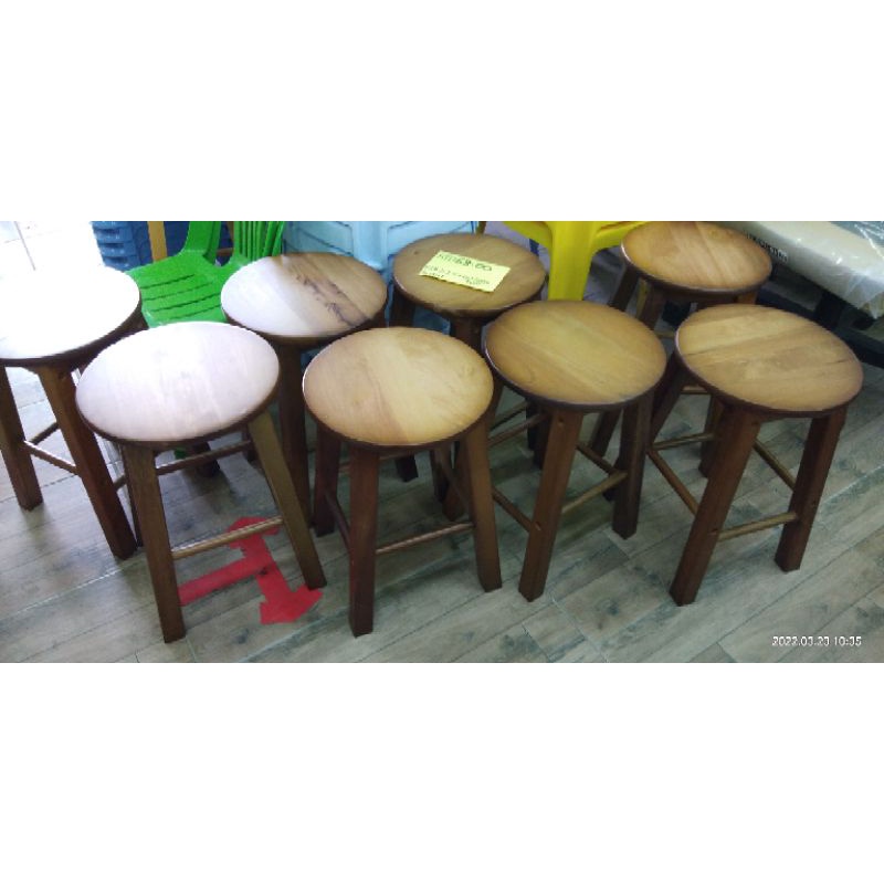 wooden stool 18" saddle bangku kayu ipoh | Shopee Malaysia